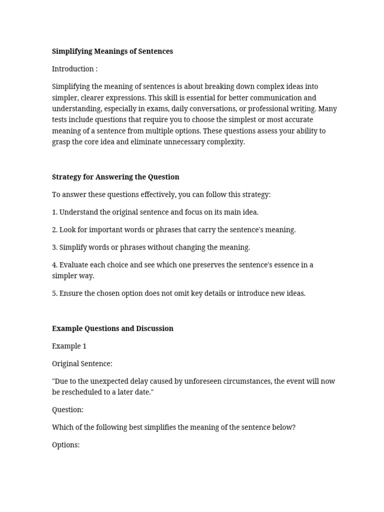Simplifying Meanings(Reading) | PDF | Sentence (Linguistics) | Human Communication