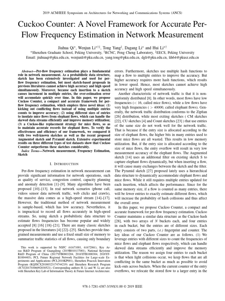 Cuckoo Counter for Flow Frequency Estimation | PDF | Accuracy And ...