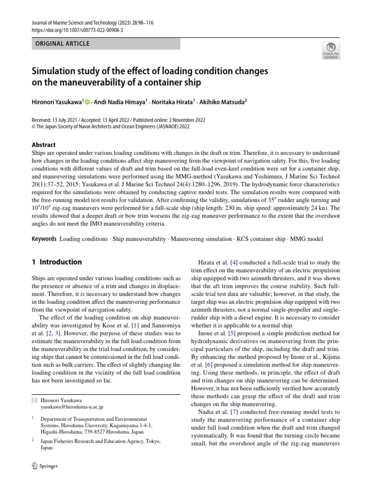 Simulation Study of The Effect of Loading Condition Changes On The ...