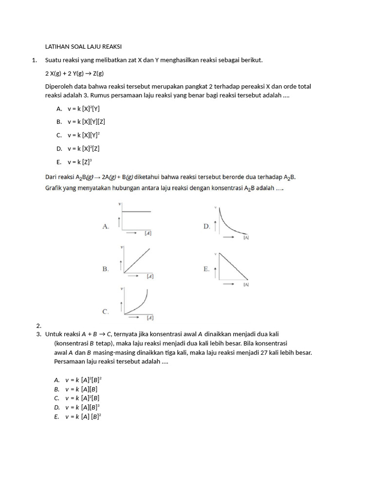 Latihan Soal Laju Reaksi | PDF
