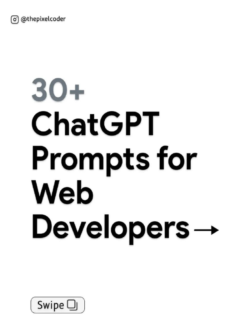 30+ ChatGPT Prompts for Web Developers | PDF