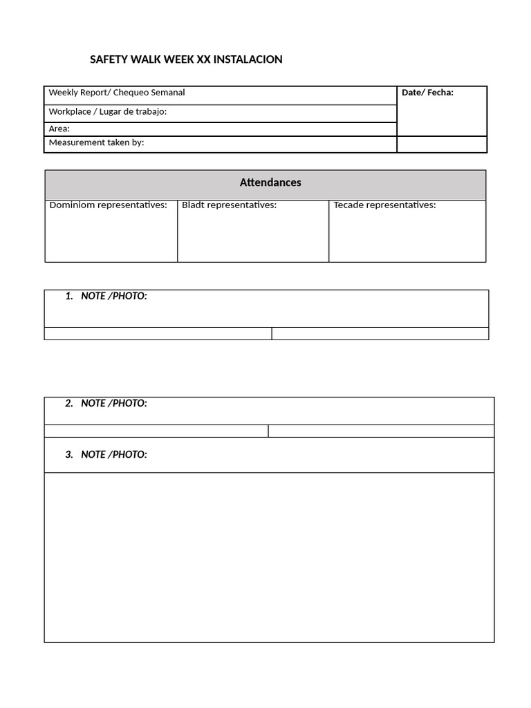 16 Safety Walk Formato | PDF