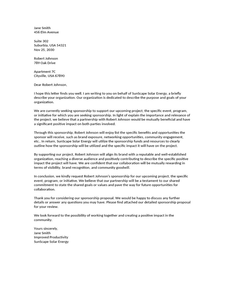 Project Proposal Letter | PDF