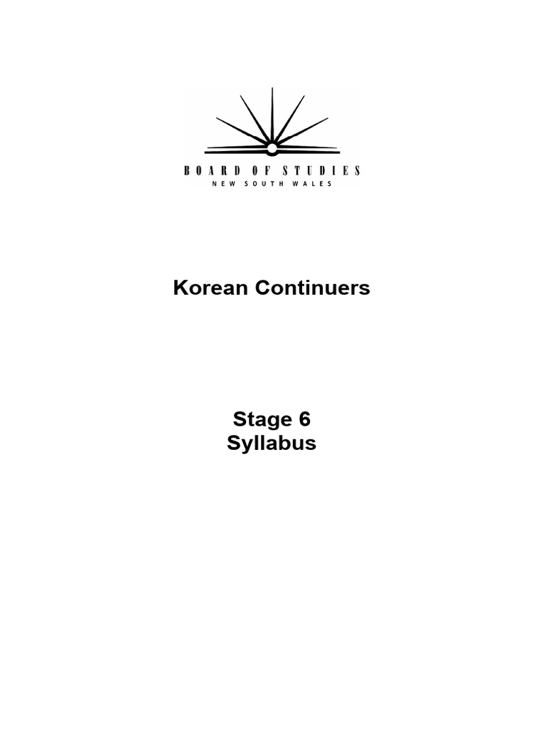 Korean Continuers St6 Syl From2010 | PDF | Verb | Adjective