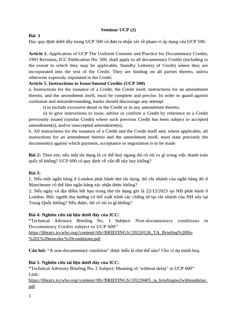 Tình huống UCP, SV | PDF