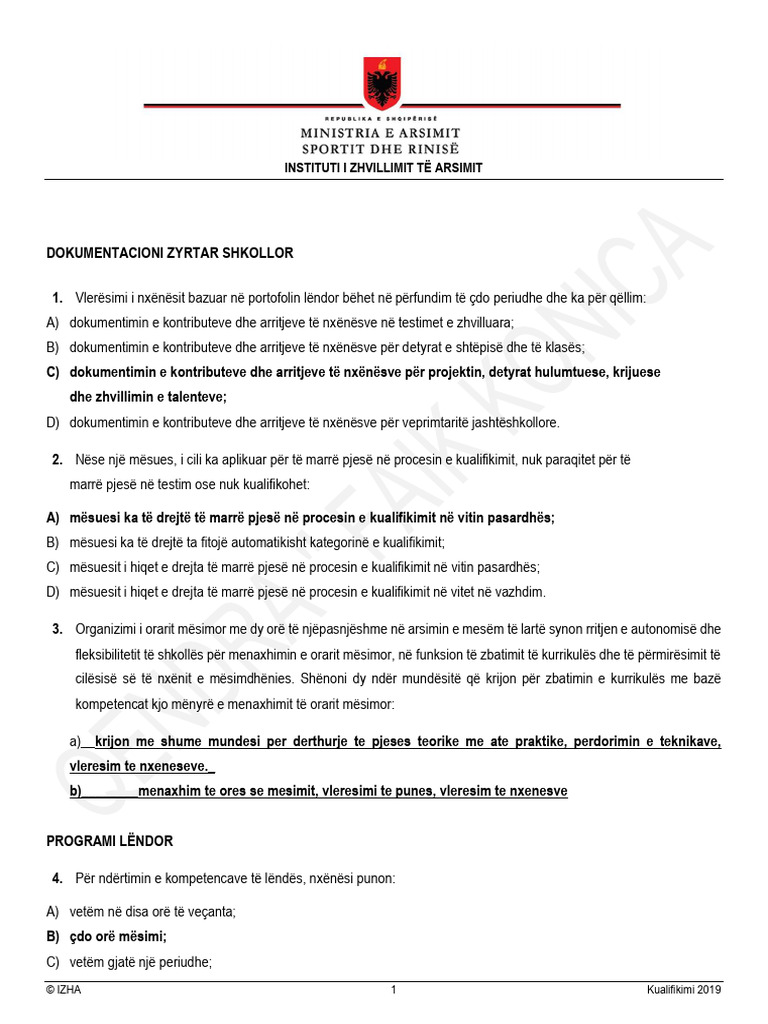 Pyetje Te Zgjidhura Per Kualifikim | PDF