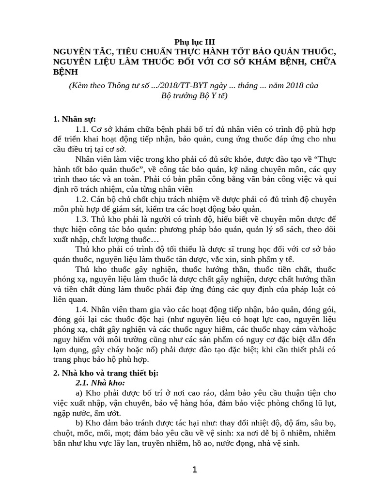 PH L C 3 Thông Tư GSP GSP Khoa Duoc 11.07.2018 | PDF