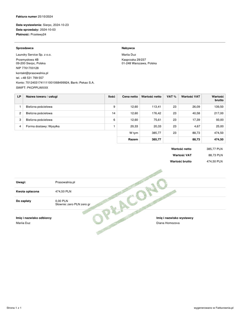 faktura-25-10-2024 | PDF