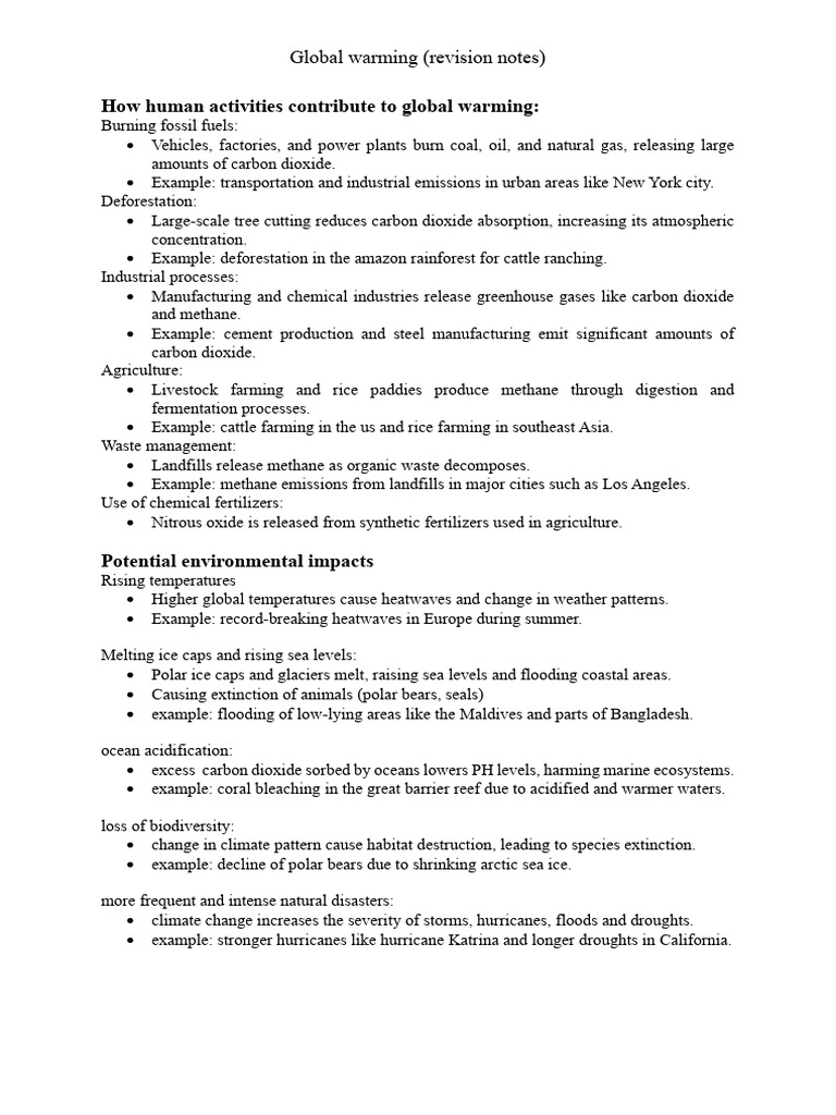 How Human Activities Contribute To Global Warming | PDF | Climate ...