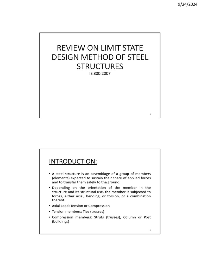 Lecture 1_Basic Review on Limit State Design | PDF | Strength Of ...