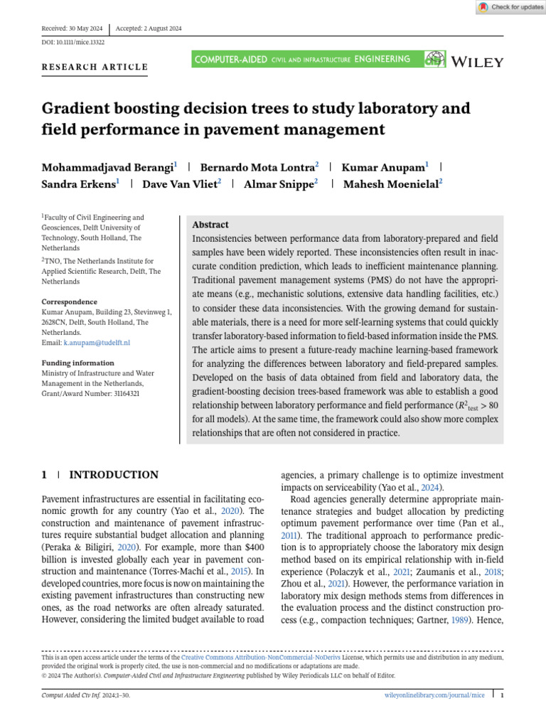 Computer aided Civil Eng - 2024 - Berangi - Gradient boosting decision trees to study laboratory ...