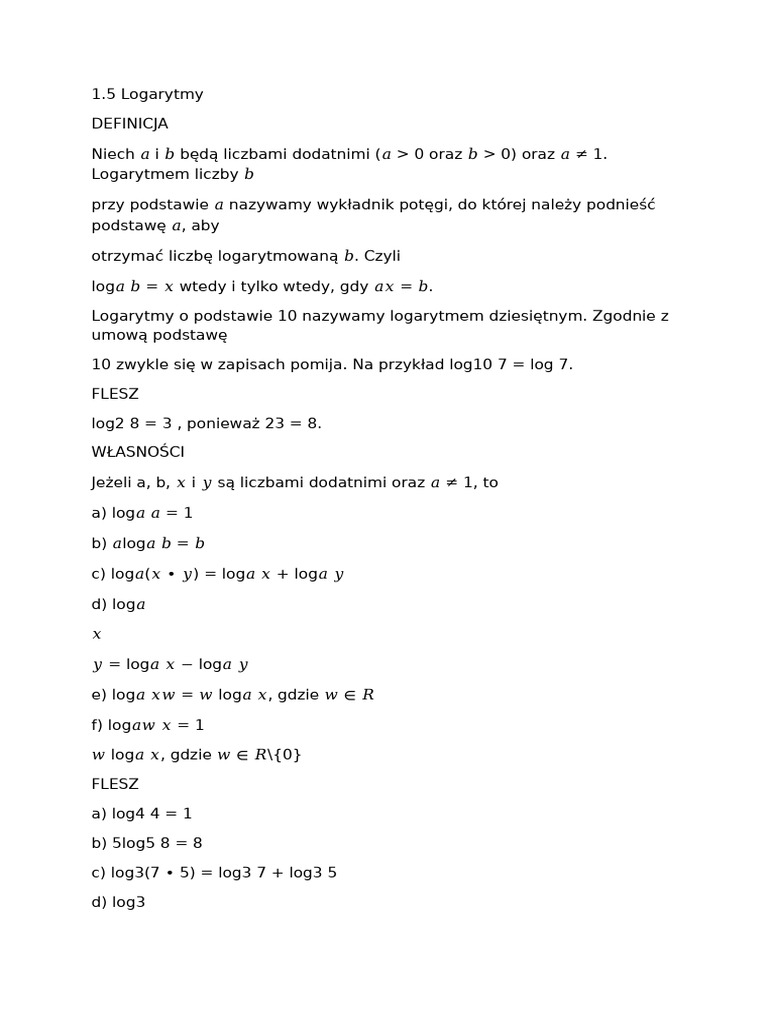 LOGARYTMY | PDF