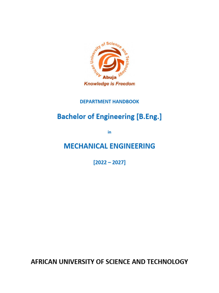 Mechanical Engineering Handbook 2022-2027 | PDF | University And ...