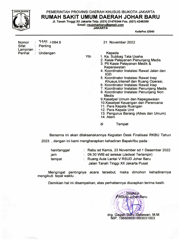 Surat Undangan RKBU | PDF