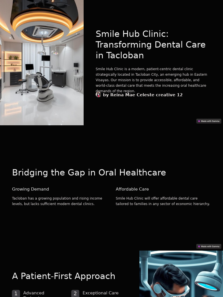 Smile Hub: Tacloban's Premier Dental Clinic | PDF | Dentistry | Dentist