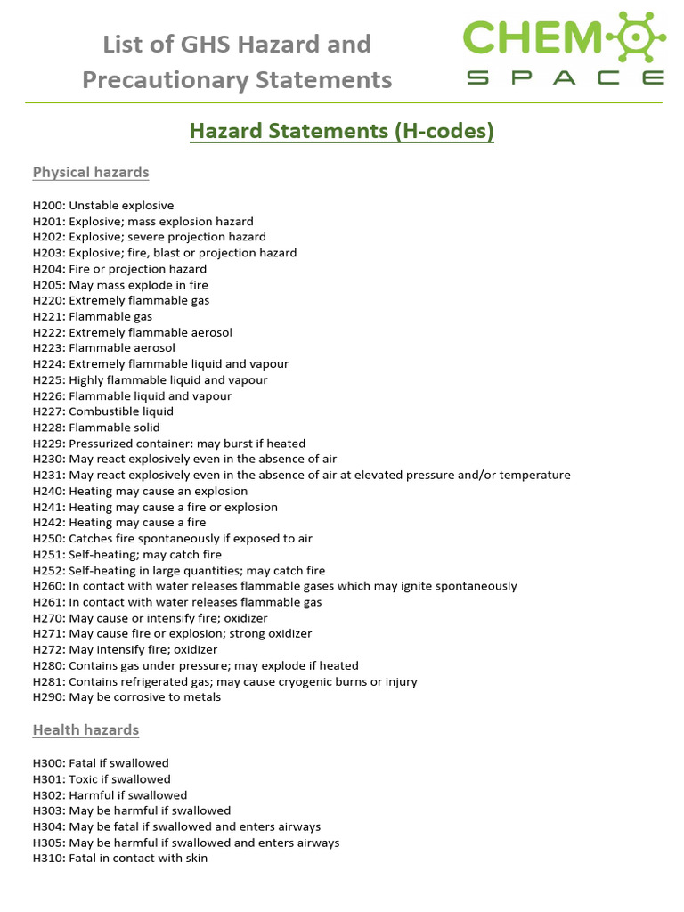 Regulatory Statement (Precaution and Hazard) | PDF | Fires | Toxicity