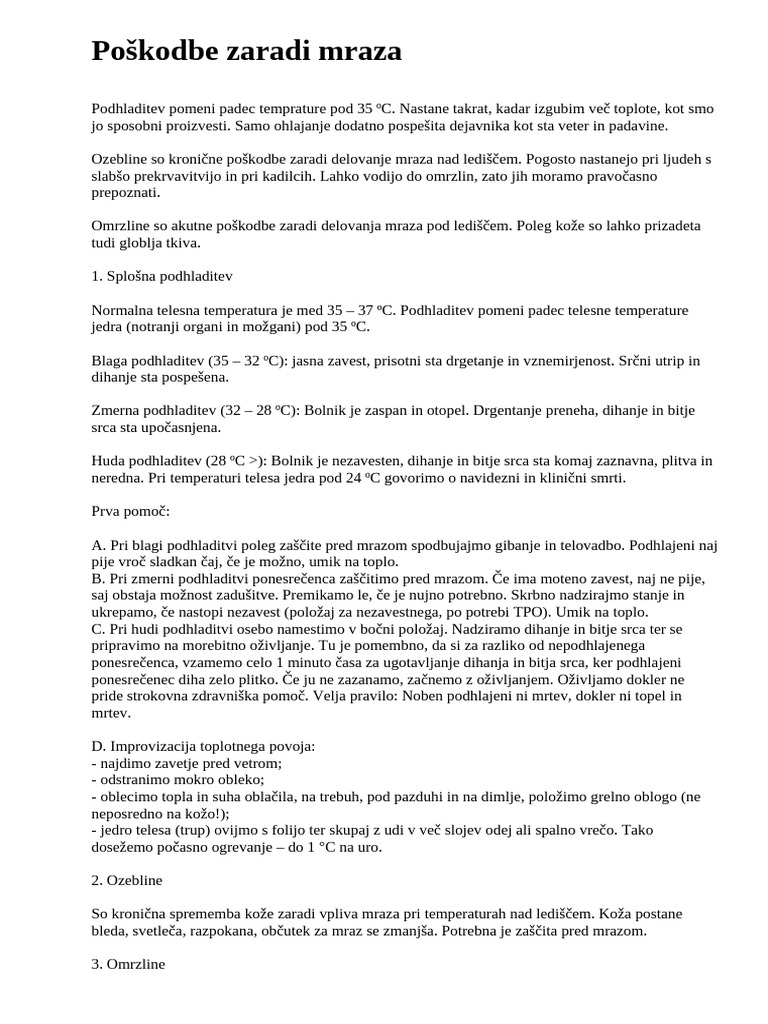 Postopki oživljanja - prva pomoč | PDF