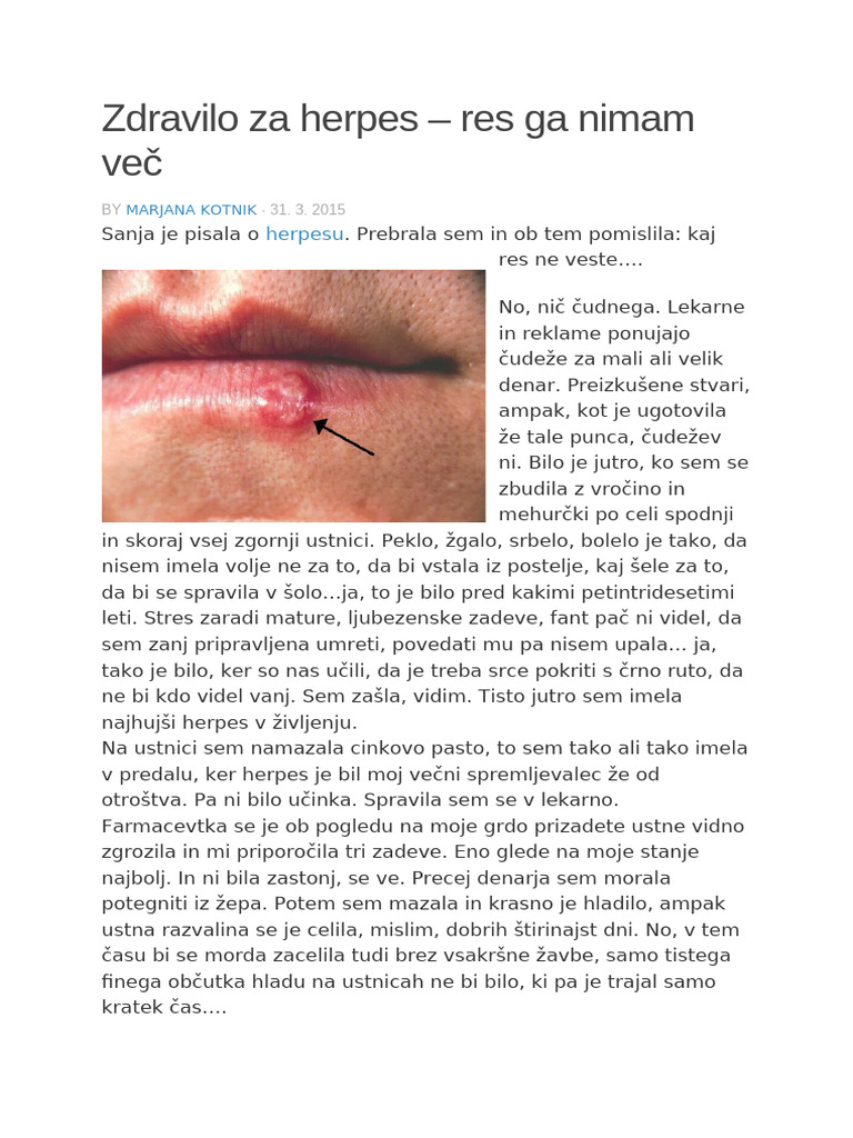 Zdravilo Za Herpes | PDF