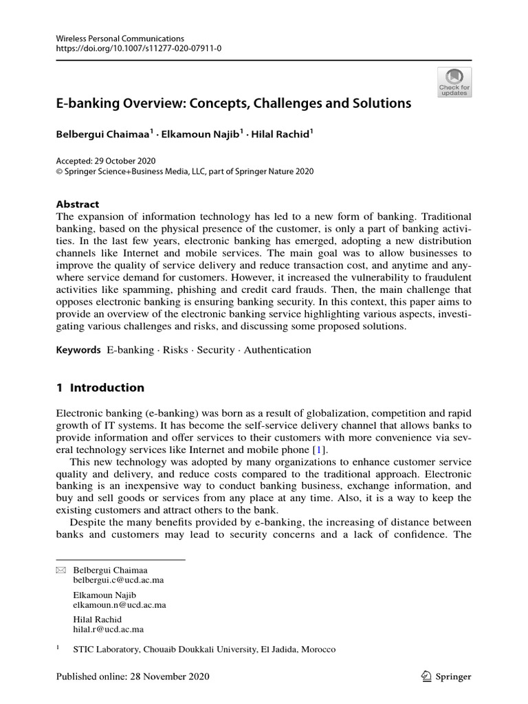 E-Banking: Overview, Risks, and Solutions | PDF | Malware | Phishing