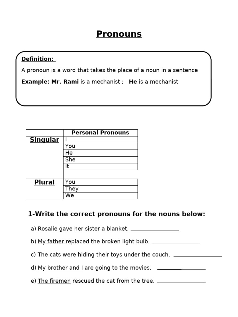 Understanding Pronouns and Action Verbs | PDF | Verb | Pronoun