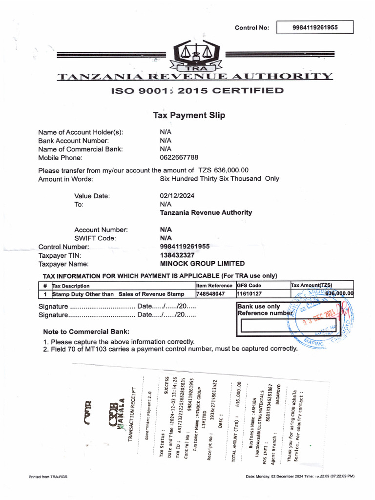 Stamp Duty Payment | PDF