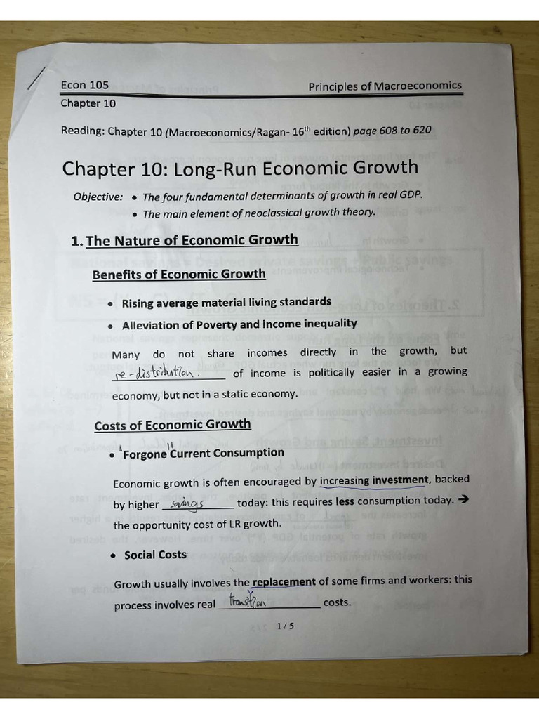 Chapter 10 Long-Run Economic Growth | PDF