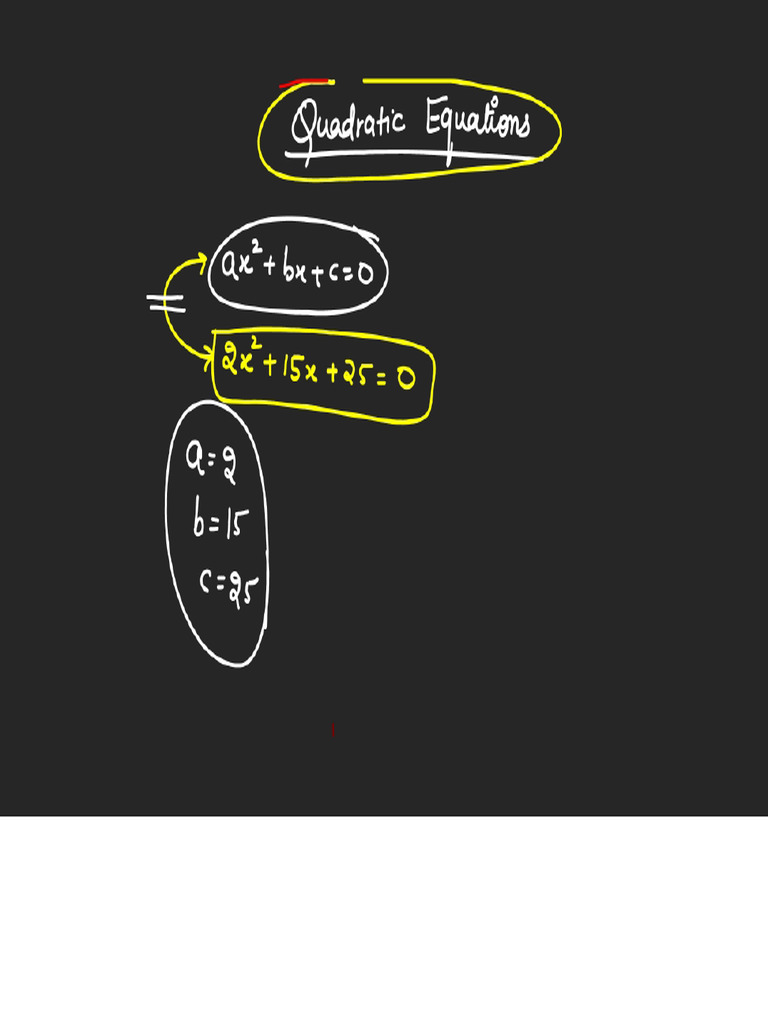 Quadratic Equation | PDF