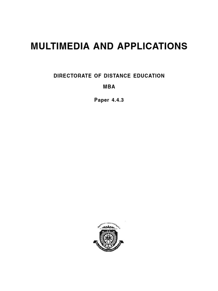 PG M.B.A Five Years Intergrated English Multimedia and Its Applications 4999 | PDF | Display ...