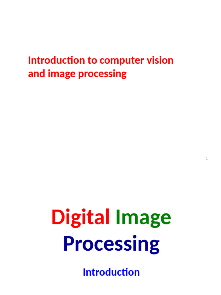 Chapter 1 Introduction To Computer Vision and Image Processing For | PDF | Computer Vision ...