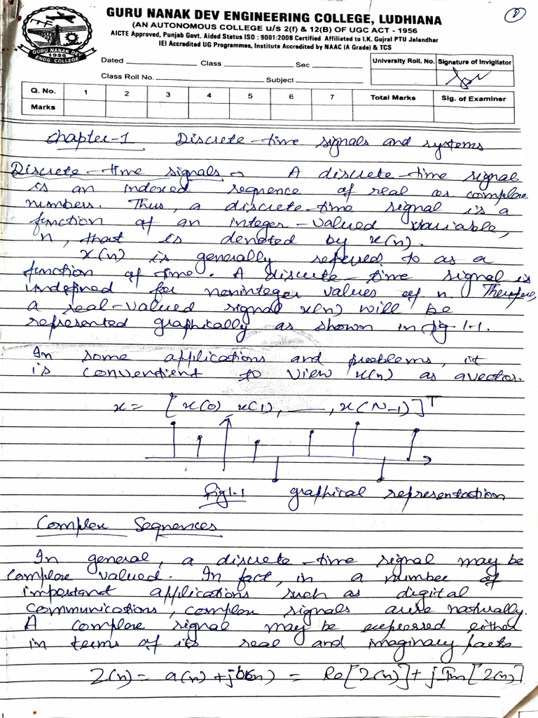 Chapter 1 Discrete Time Signal and System | PDF | Higher Education