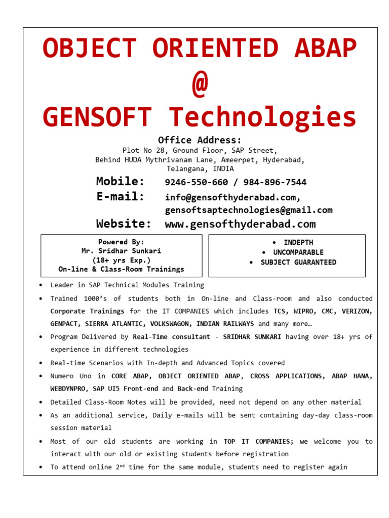 Oops Abap 1 Pdf Class Computer Programming Method Computer Programming 