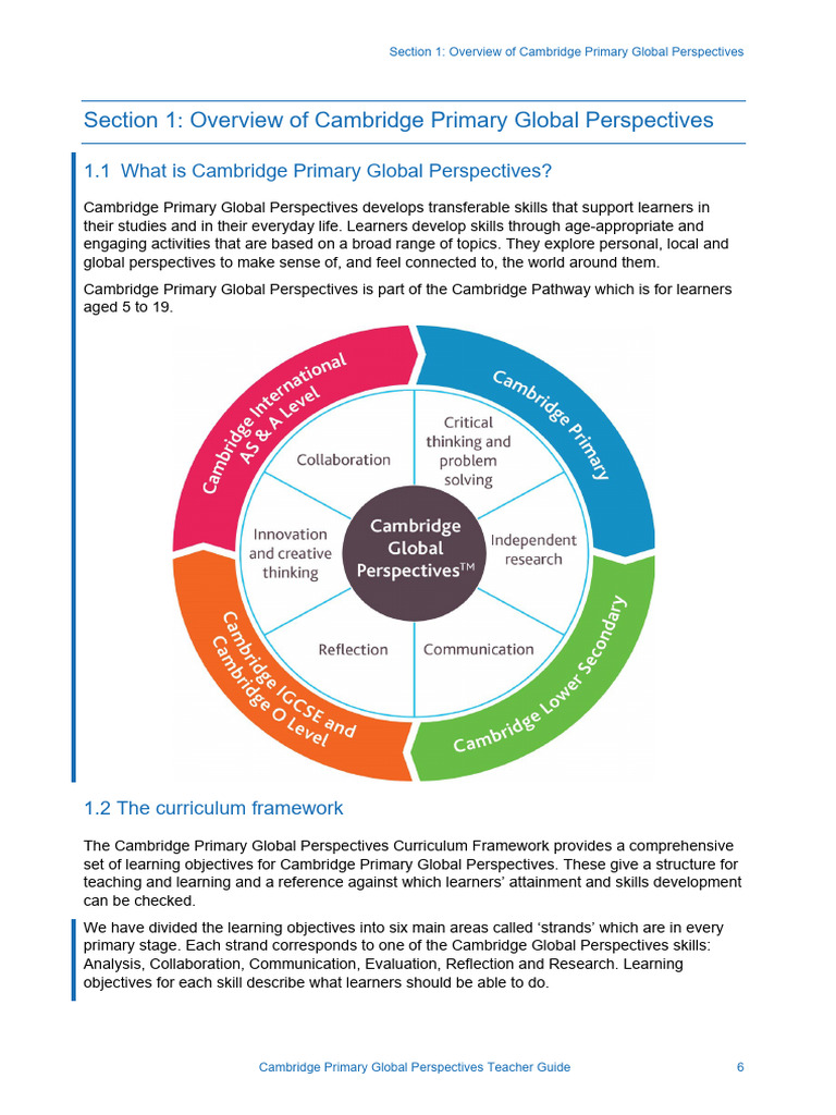 0838 Section 1 Overview of Cambridge Primary Global Perspectives ...