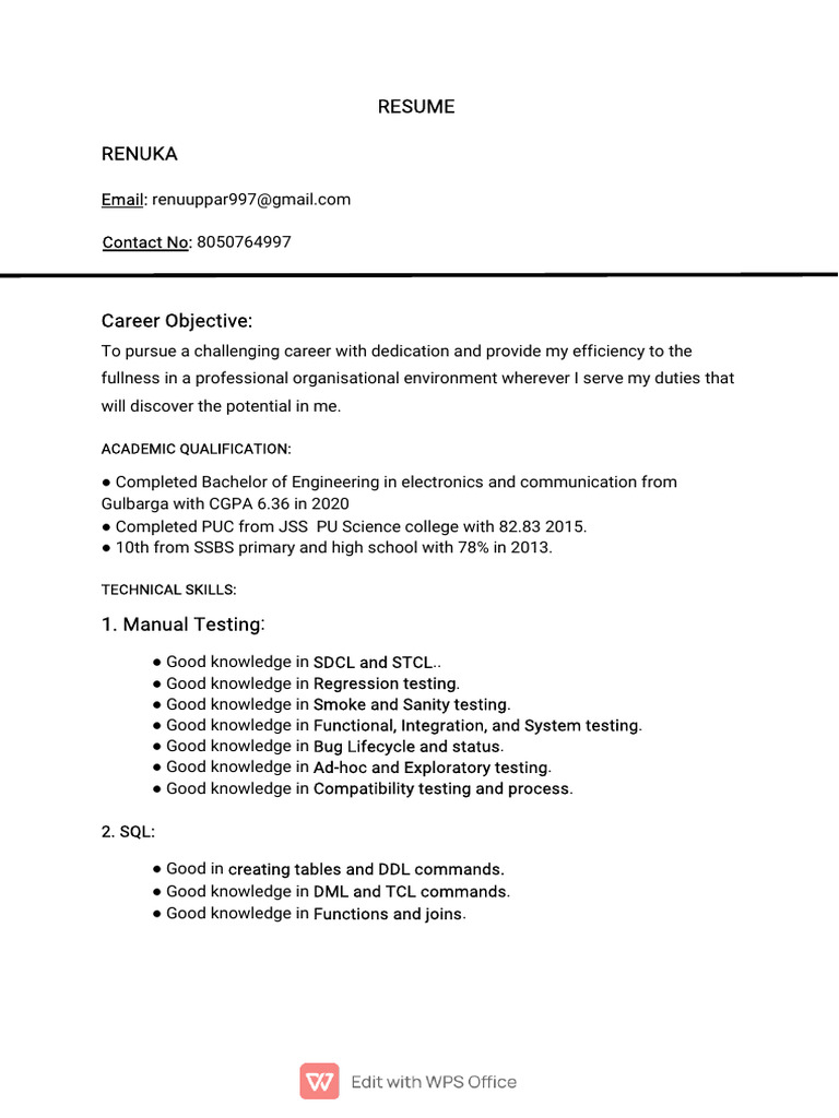 Renuka_RESUME | PDF Renuka_RESUME | PDF