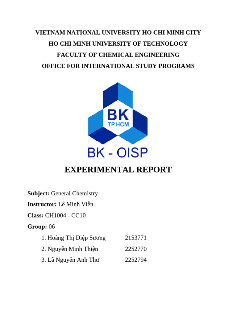 Experimental-Report CC10 Group-06 | PDF | Titration | Chemistry
