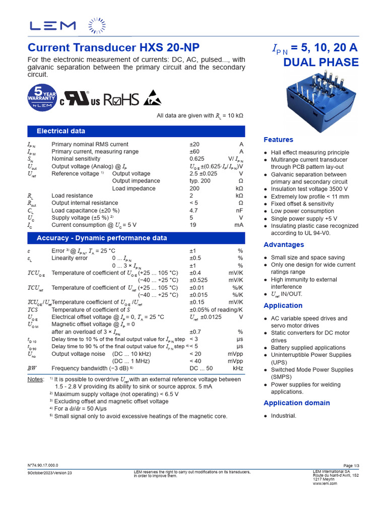 Hxs 20-np | PDF | Manufactured Goods | Electrical Components
