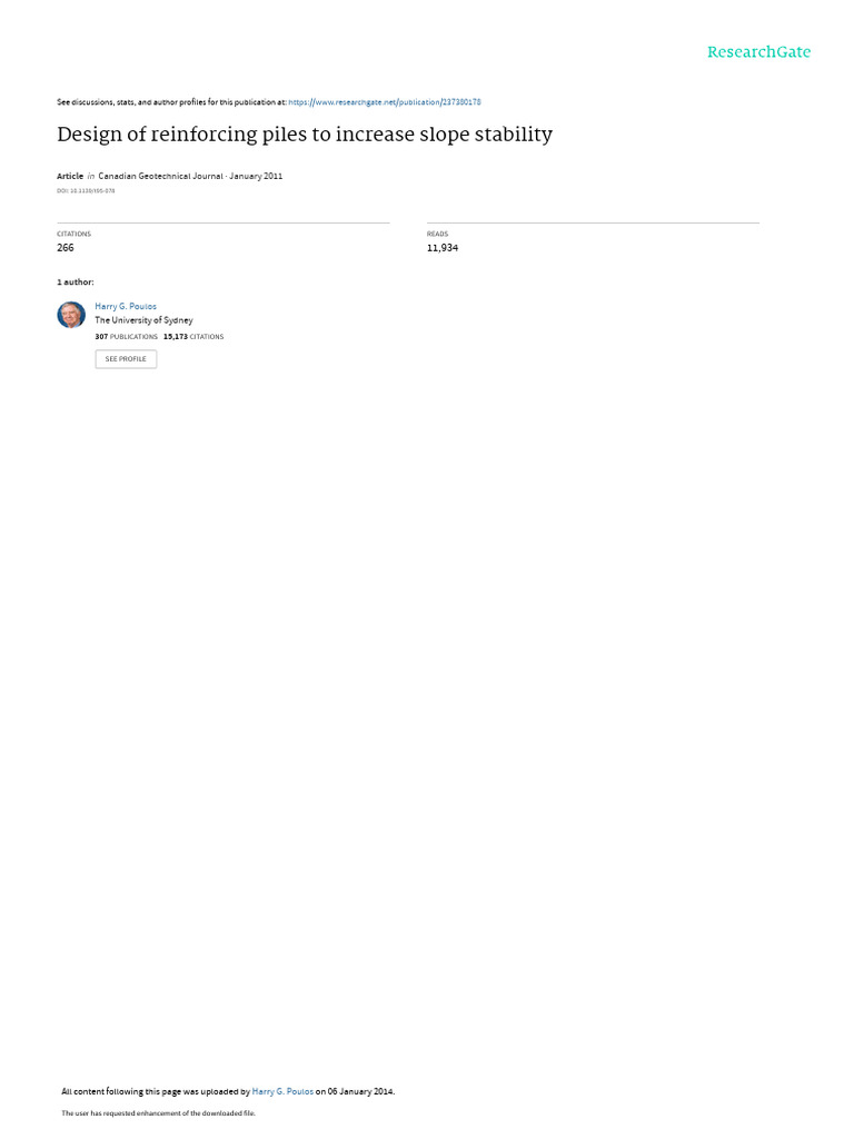 Reinforcing Piles for Slope Stability | PDF