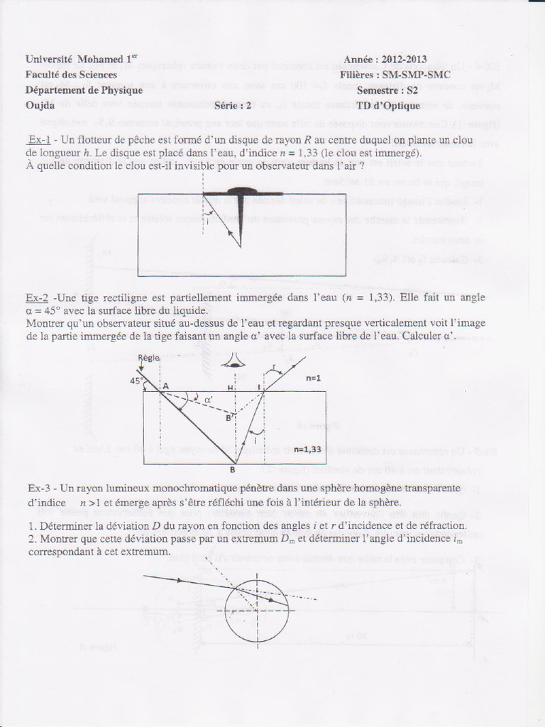 TD Optique Serie 2 | PDF