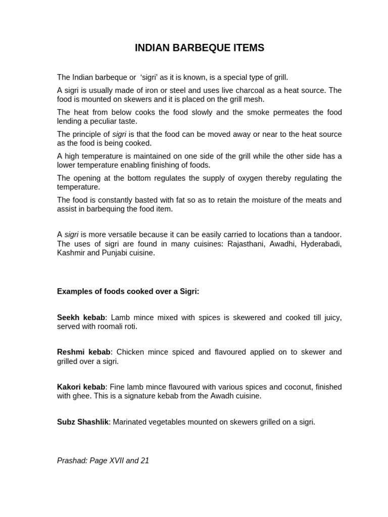 KOP IK 11.2 INDIAN BARBEQUE ITEMS | PDF