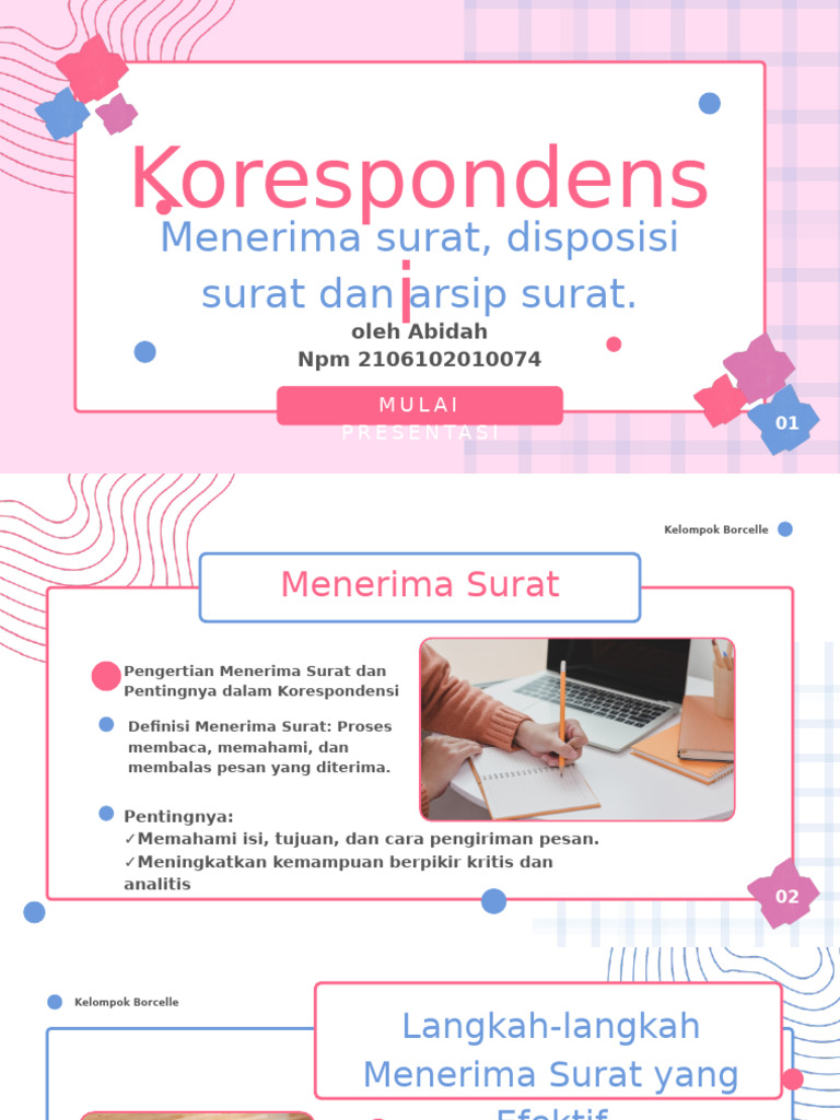 Menerima surat, disposisi surat dan arsip surat. | PDF