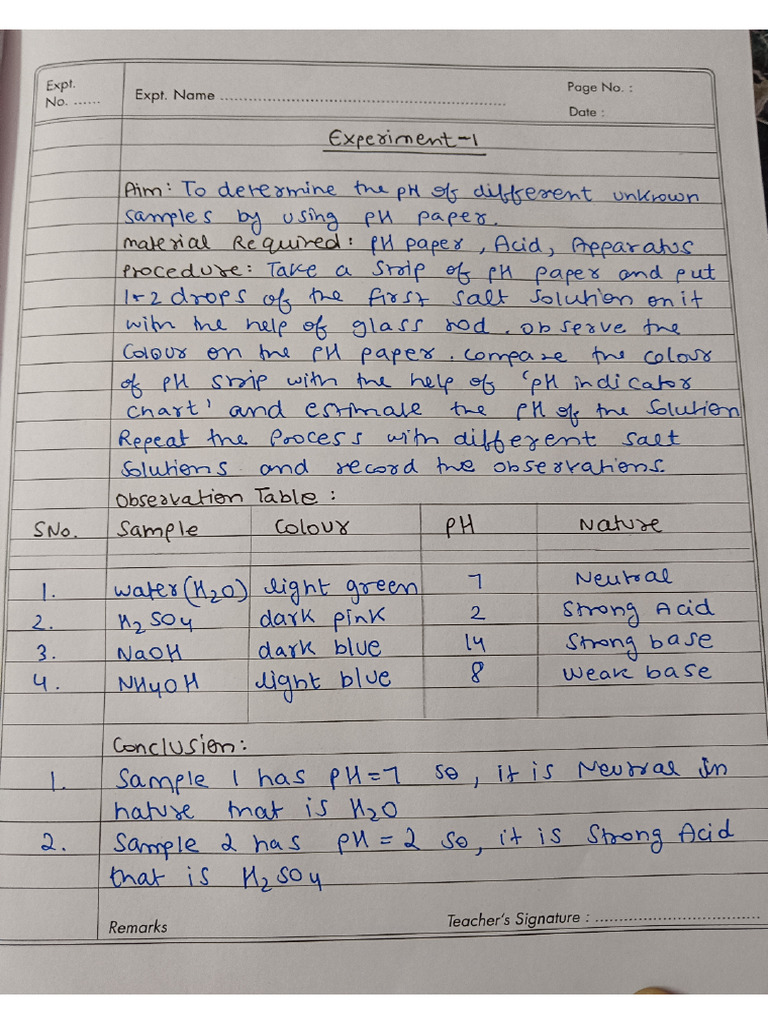 Chem Practical file work | PDF
