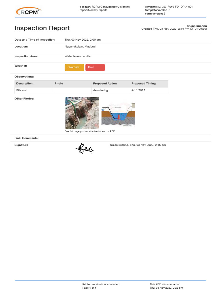 Inspection Report | PDF