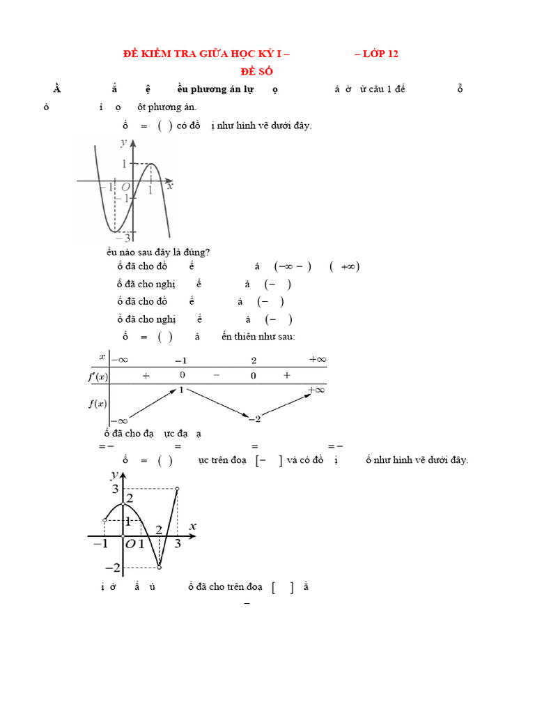 Đề 6 - Toán 12 - Giữa HK1 | PDF