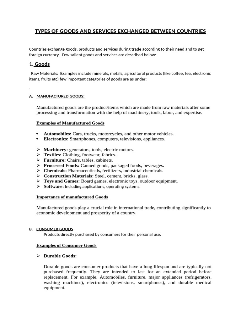 Goods and Services in International Trade | PDF | Goods | Home Appliance