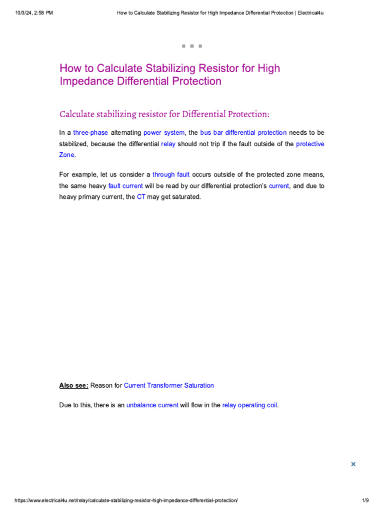 How to Calculate Stabilizing Resistor- Electrical 4 U | PDF