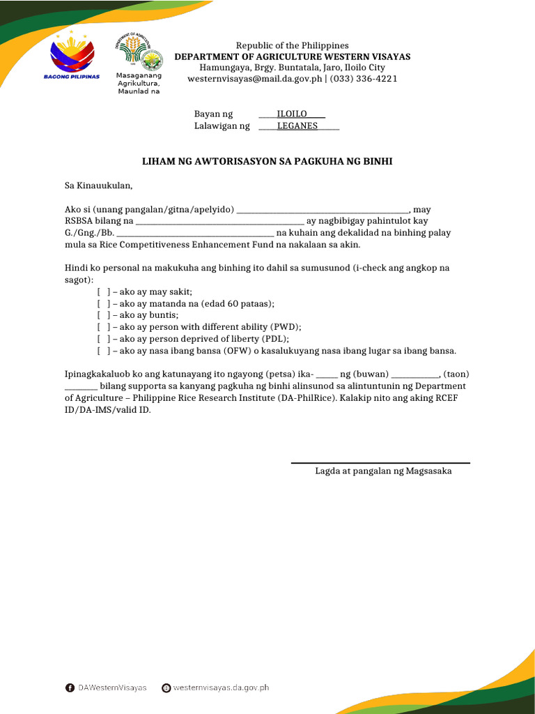 Authorization Letter | PDF