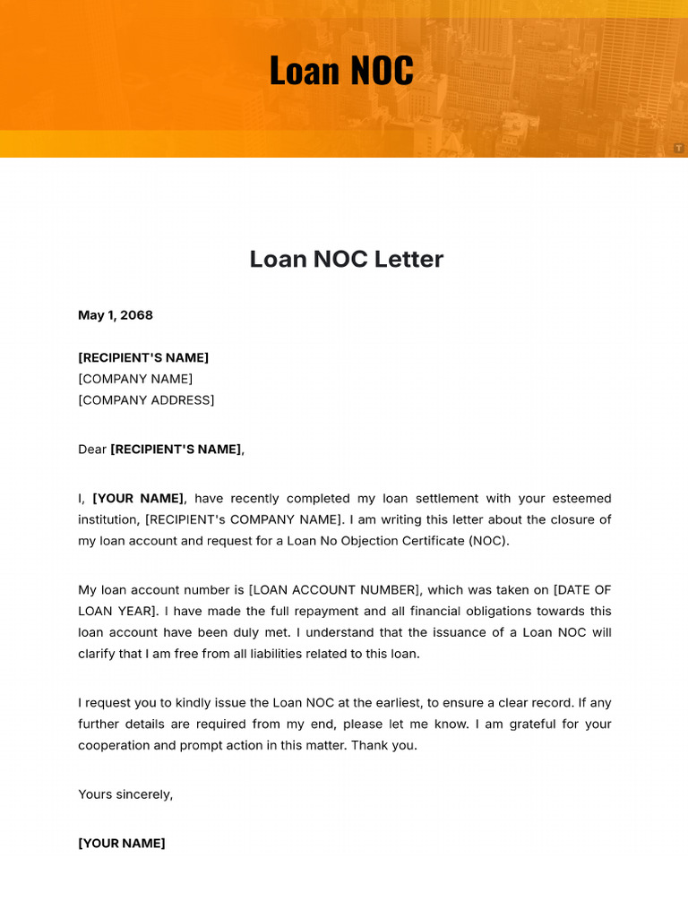 Loan NOC Letter | PDF