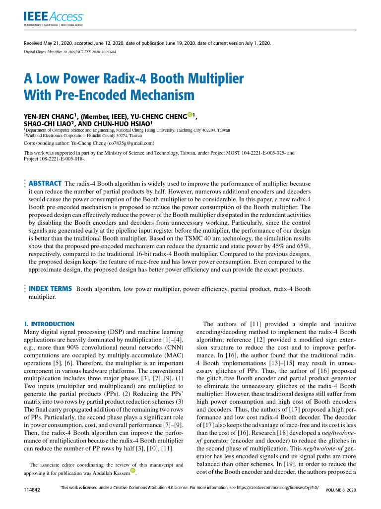 A Low Power Radix-4 Booth Multiplier | PDF | Logic Gate | Multiplication