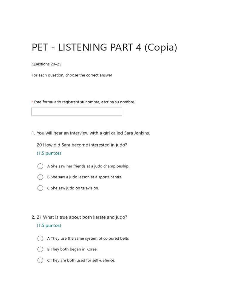 Pet - Listening Part 4 | PDF