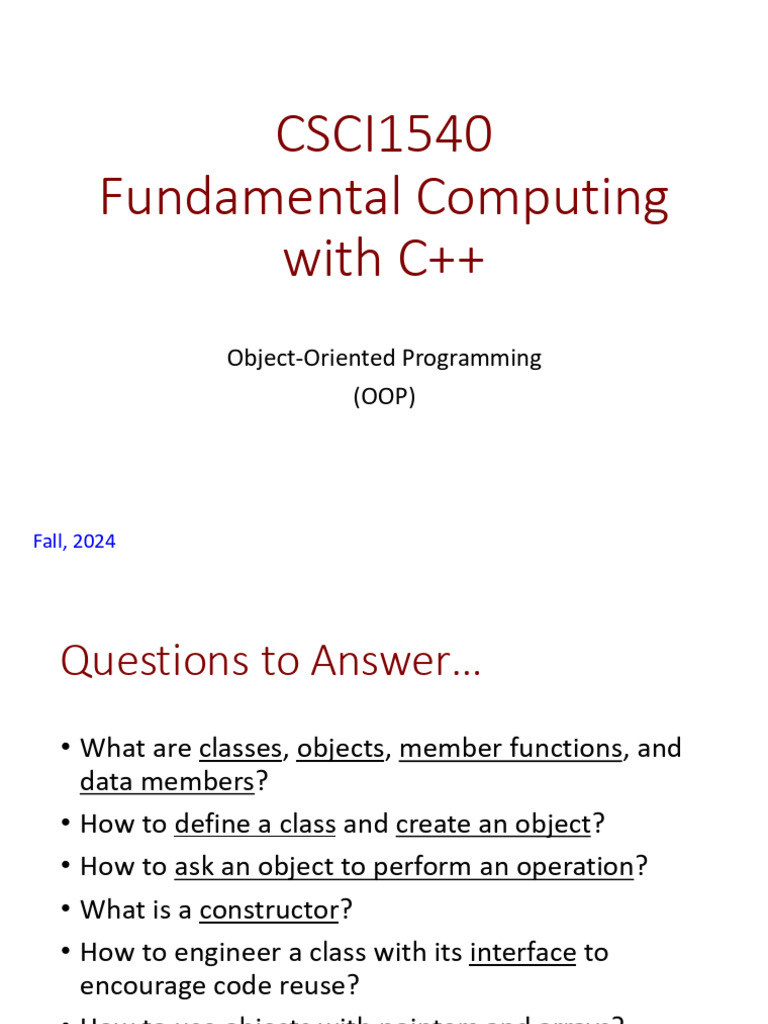 Lec12 Oop Pdf Class Computer Programming Object Oriented 4955