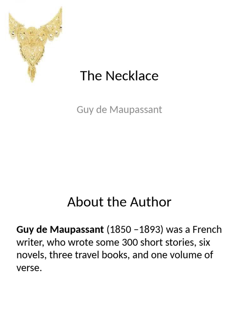The Necklace: Lessons on Pride and Vices | PDF